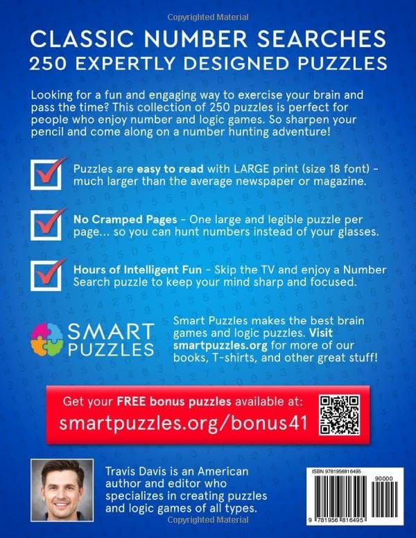Number Search Puzzle Book for Adults Large Print: 250 Puzzles - Vol. 1 ...